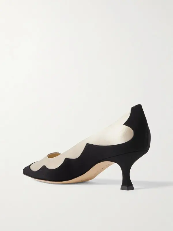 Manolo Blahnik Fabraka 50 Satin And Crepe Pumps