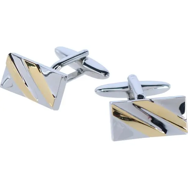 Trafalgar Rhodium And Gold Detailed Cufflinks - Silver And Gold