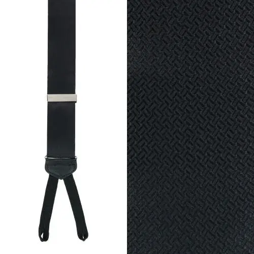 Trafalgar Big & Tall Monte Bello Interlocked Silk Suspenders - Black