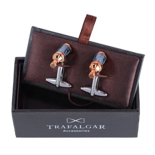 Trafalgar Cheers Whiskey Bottle Novelty Cufflinks