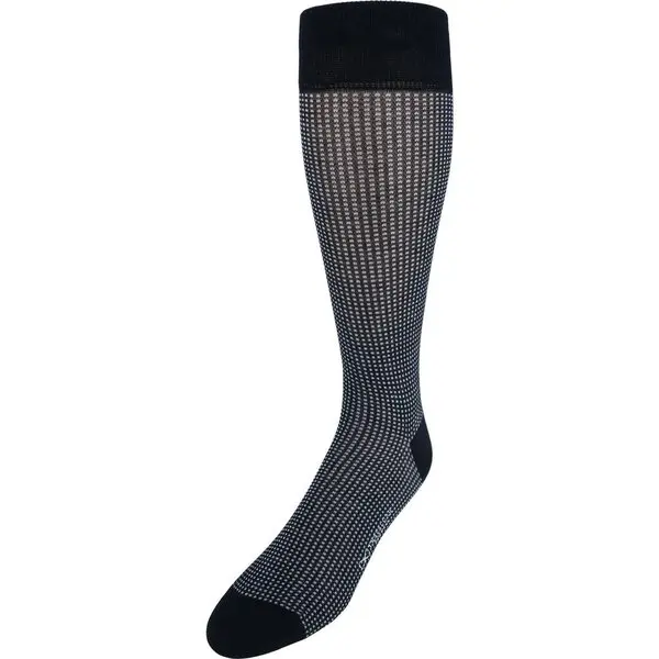 Trafalgar Gerald Box Design Mercerized Cotton Mid-calf Socks - Black And Grey