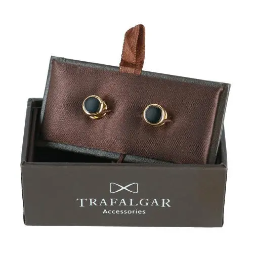 Trafalgar Sutton Tuxedo Stud Set Genuine Onyx