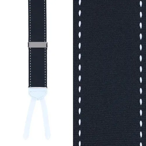 Trafalgar Freeman Edge Stitching Ribbon Suspenders - Black