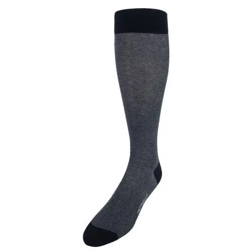 Trafalgar Noah Nail Head Over-the-calf Mercerized Cotton Socks - Black And Grey