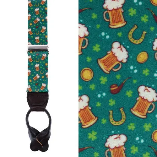 Trafalgar Cheers To St. Patrick's Day Silk Suspenders - Multiple