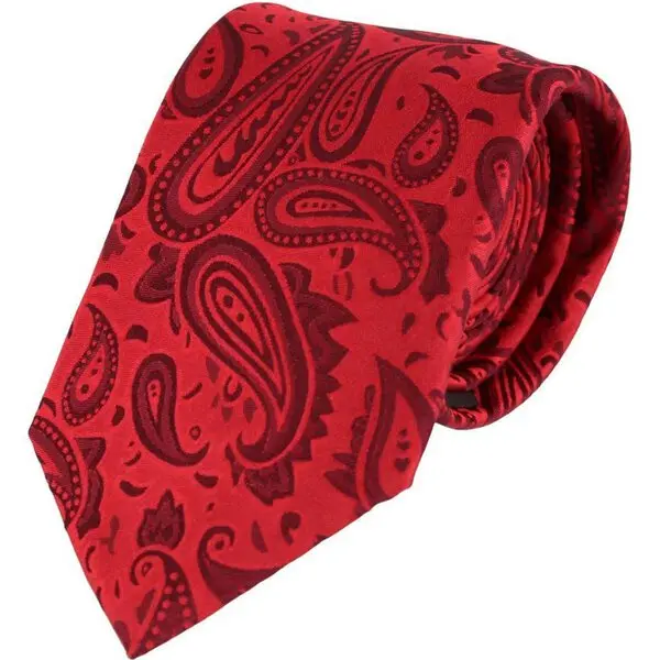 Trafalgar Banbury Tone On Tone Paisley Silk Necktie - Red
