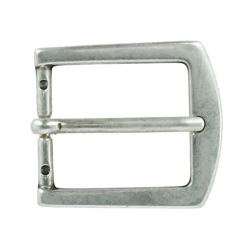 Trafalgar 32mm Square Bubble Edge Solid Brass Harness Belt Buckle - Antique Silver