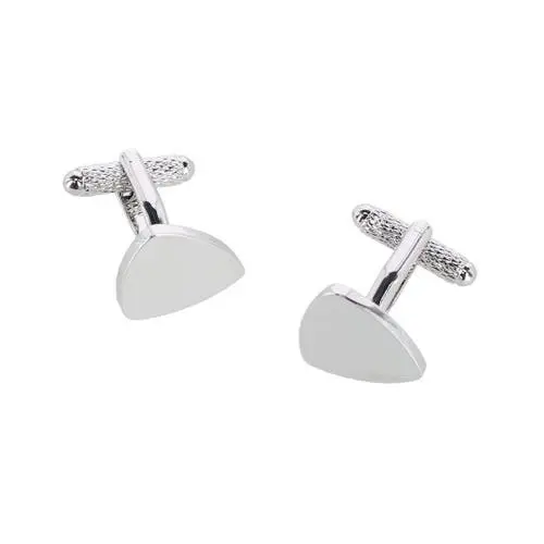 Trafalgar Stefano Shield Brass Cufflinks - Silver