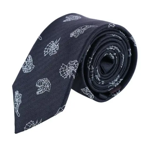 Trafalgar Dino Constellations Silk Novelty Necktie - Black