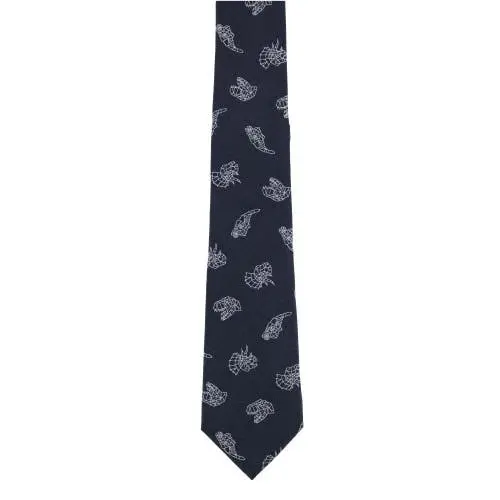 Trafalgar Dino Constellations Silk Novelty Necktie - Black