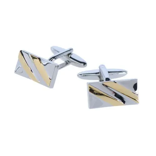 Trafalgar Rhodium And Gold Cufflinks With Patterned Mid-calf Socks