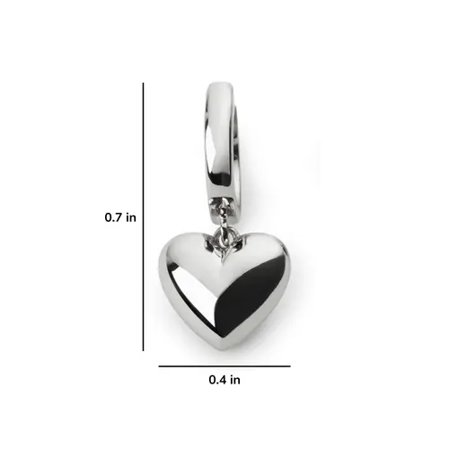 ANA LUISA Puffed Heart Hoop Earrings - Silver