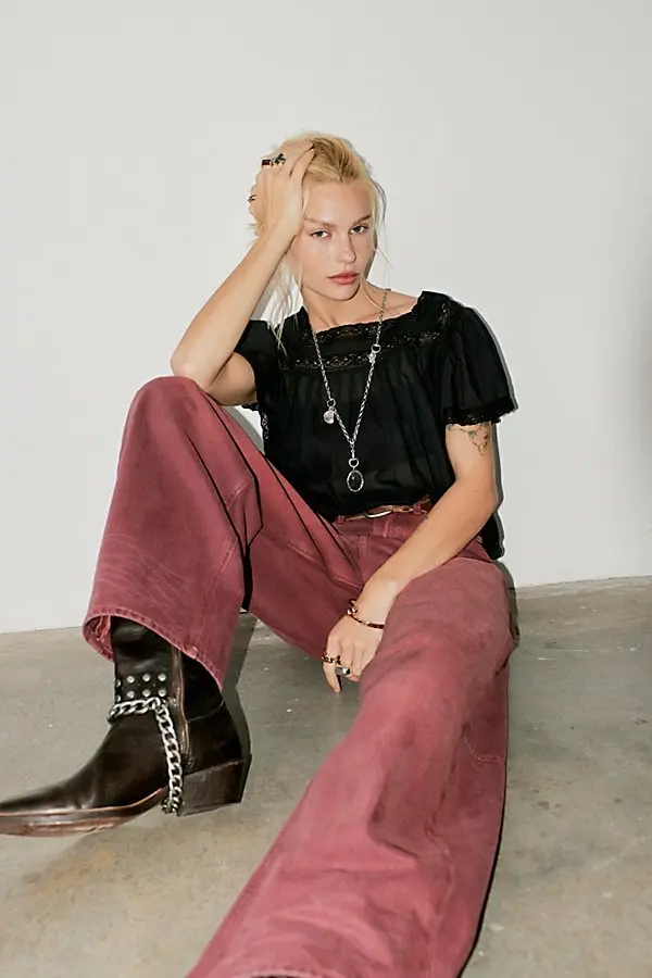 Free People We The Free Aiden Chain Ankle Boots - Brown