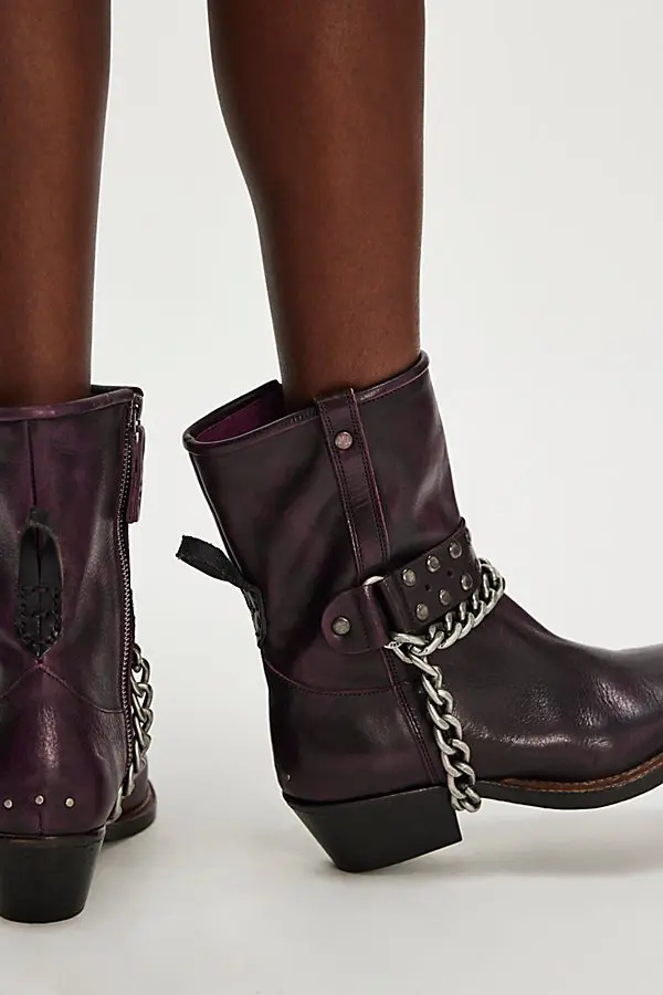 Free People We The Free Aiden Chain Boots - Wine Frisco