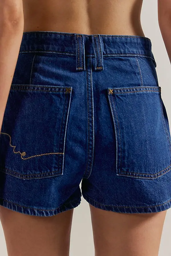 Free People We The Free Bettie Sailor Denim Shorts - In Bloom