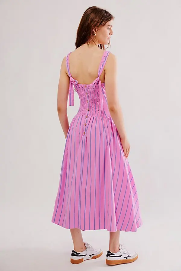 Free People Sammi Yarn Dye Midi Dress
