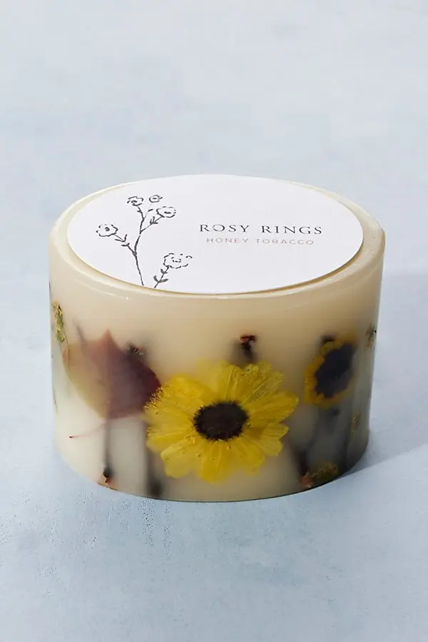 ROSY RINGS Petite Botanical Candle - Honey Tobacco
