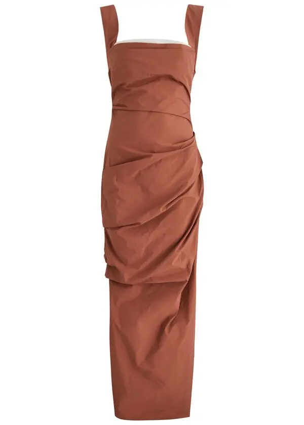 paris georgia raf draped jersey maxi dress Buy Gathered Taffeta - Terracotta At 69% Off YGroup_colourway-kata