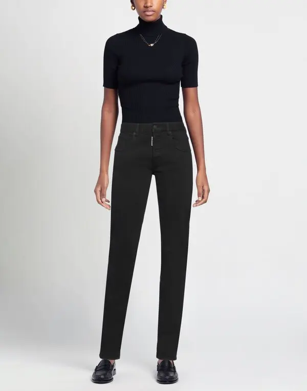 Dsquared2 Cotton Elastane Calfskin Jeans