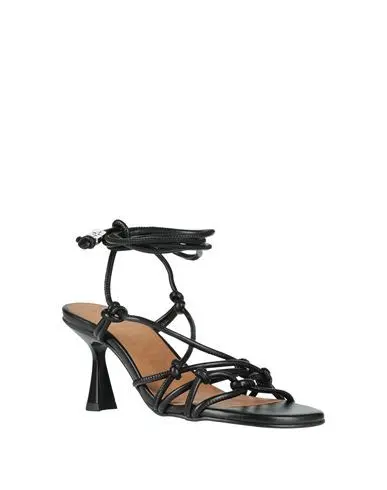 GANNI Sandals With Embellished Detail - Black