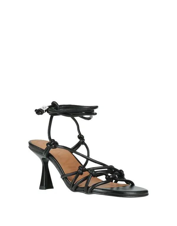 GANNI Sandals With Embellished Detail - Black