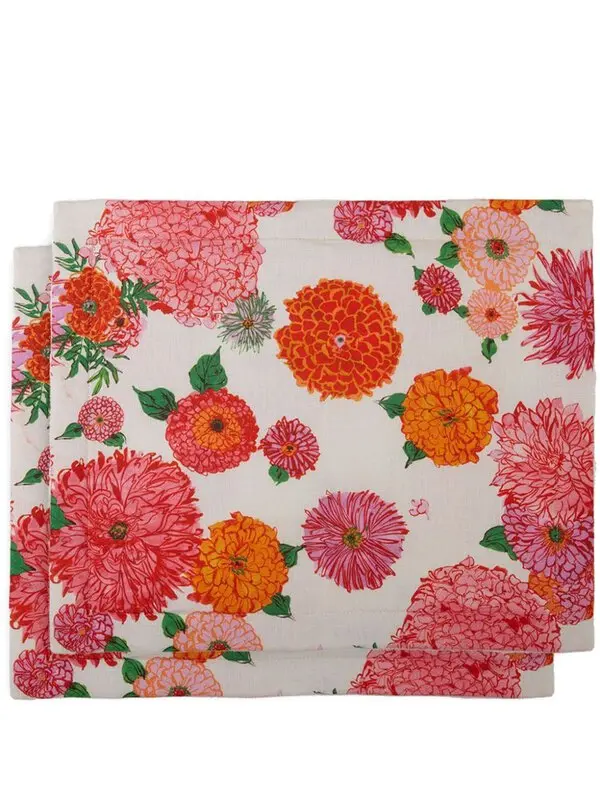 La DoubleJ Bright Blooms Placemats - Pink