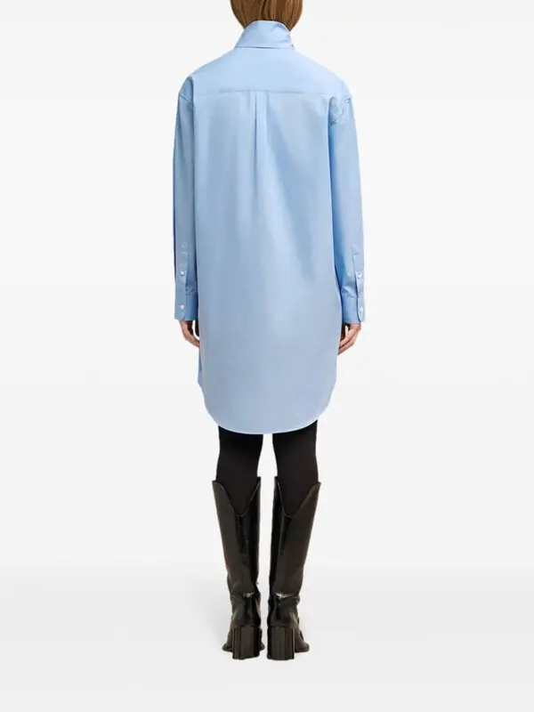 AMI Paris Cotton Shirt Dress With Scarf Collar