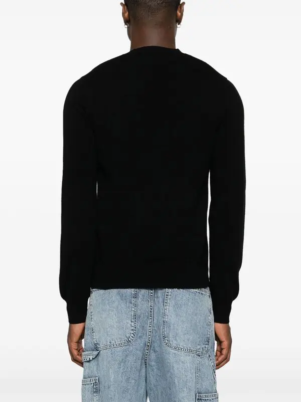 Play Comme Des Garcon Heart-patch Wool Jumper - Black