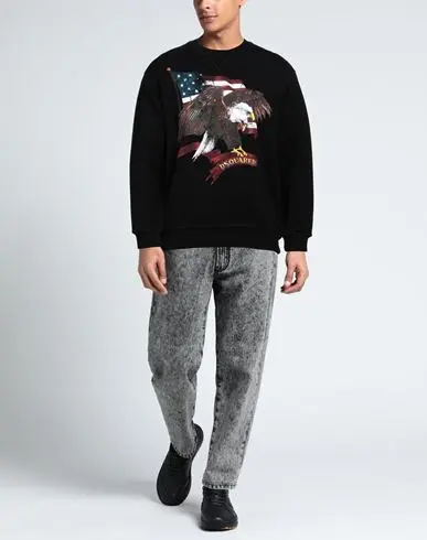 Dsquared2 Cotton Elastane Sweatshirt With Eagle And Flag Print - Black