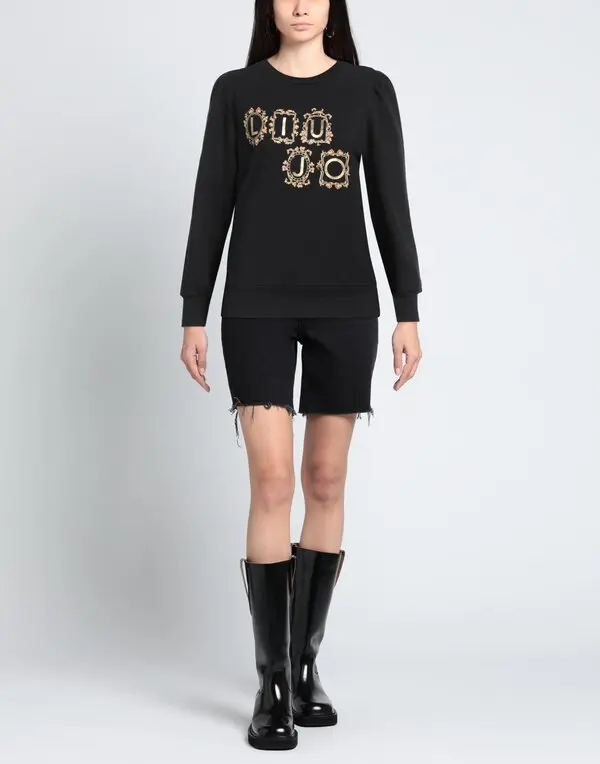 Liu Jo Cotton Elastane Crewneck Sweatshirt With Puffed Sleeves