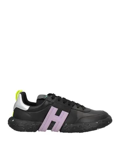 Hogan Soft Leather Sneakers With Multicolor Detail - Black
