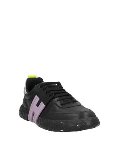 Hogan Soft Leather Sneakers With Multicolor Detail - Black