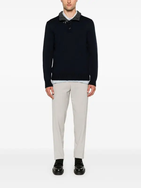 FAY Turtleneck Virgin Wool Sweater - Blue