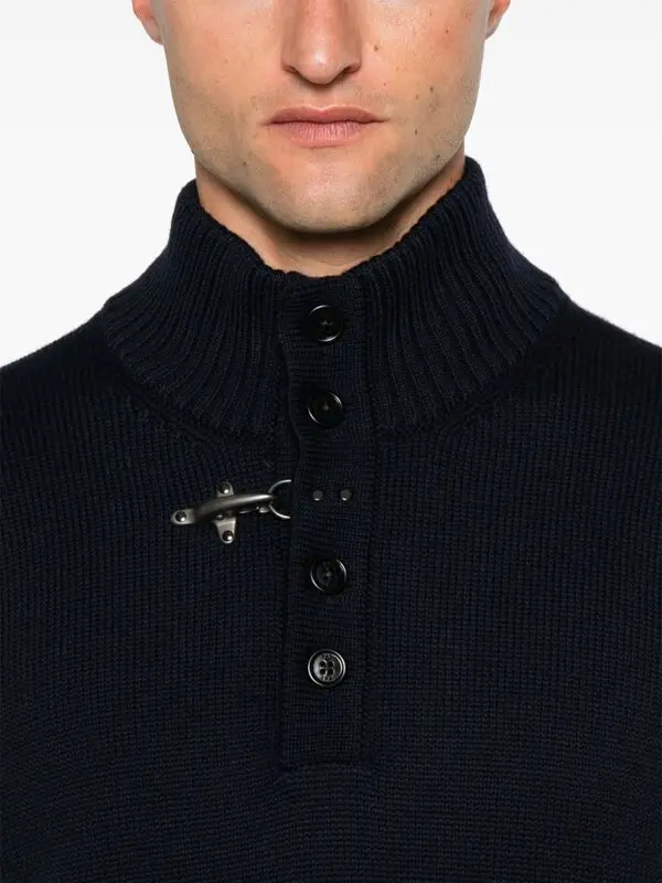 FAY Turtleneck Virgin Wool Sweater - Blue