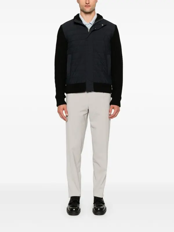 Herno Knitted-panels Padded Bomber Jacket - Black