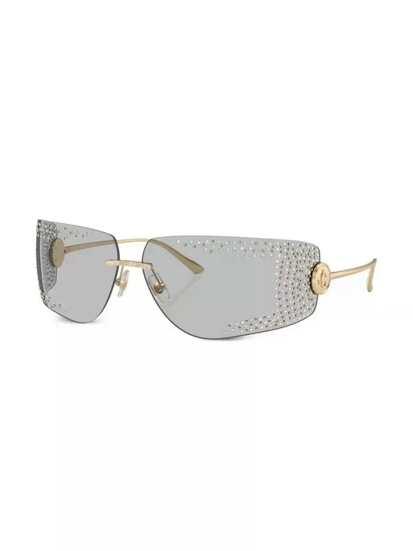 JIMMY CHOO Crystal-embellished Rimless Sunglasses - Silver