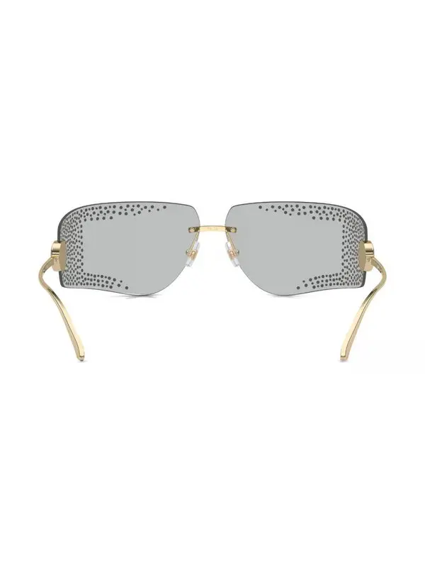 JIMMY CHOO Crystal-embellished Rimless Sunglasses - Silver