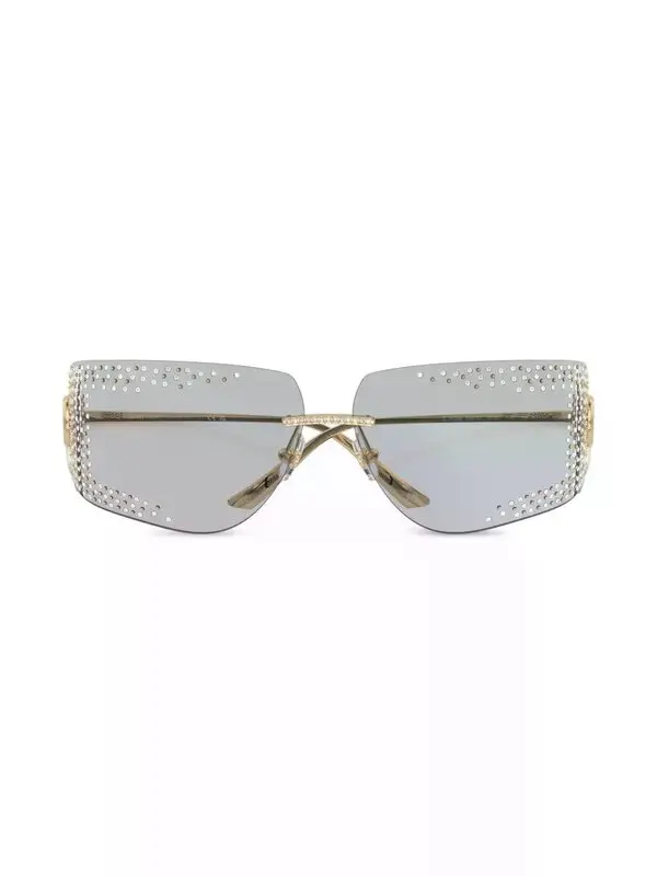 JIMMY CHOO Crystal-embellished Rimless Sunglasses - Silver
