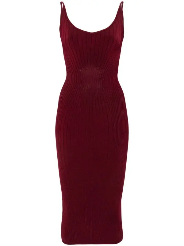MUGLER Sleeveless Knitted Midi Dress