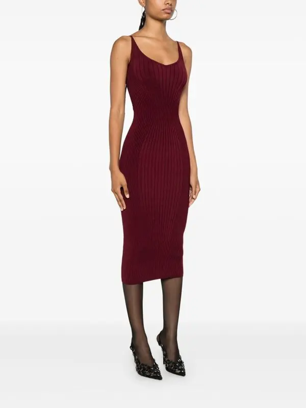 MUGLER Sleeveless Knitted Midi Dress