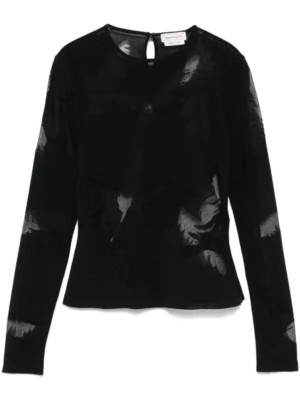 Alexander McQueen Feather-intarsia Blouse