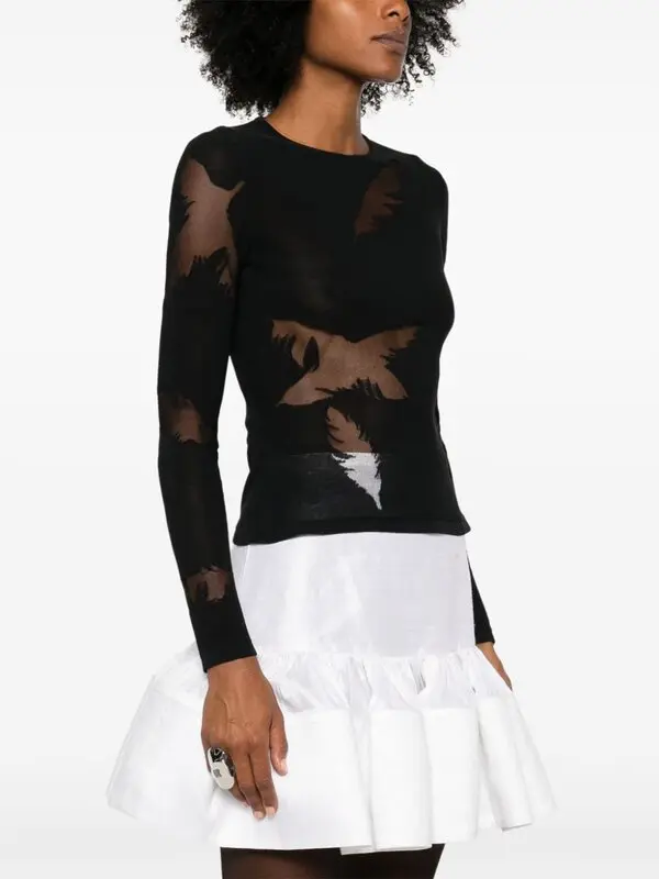 Alexander McQueen Feather-intarsia Blouse