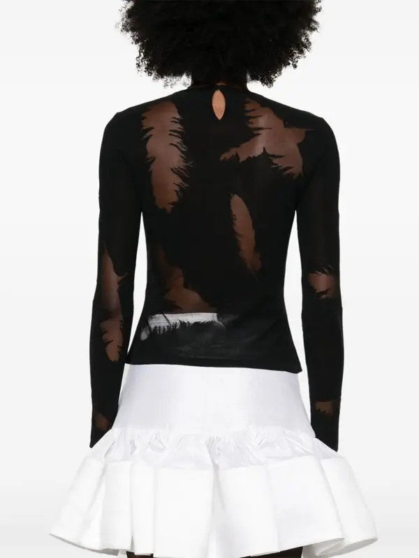 Alexander McQueen Feather-intarsia Blouse