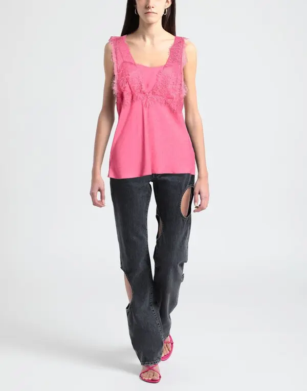 Pinko Sleeveless Lace Trim Camisole - Pink