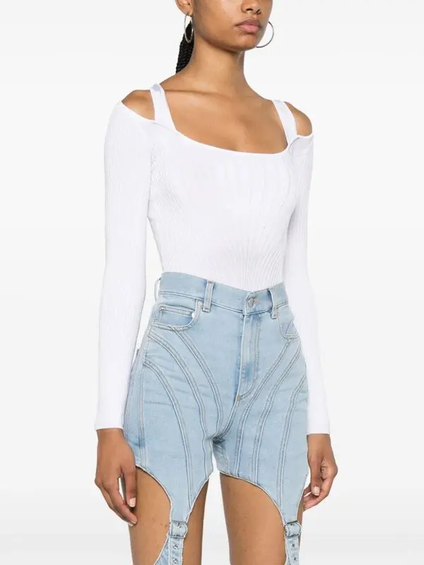 MUGLER Strapped Long-sleeved Bodysuit