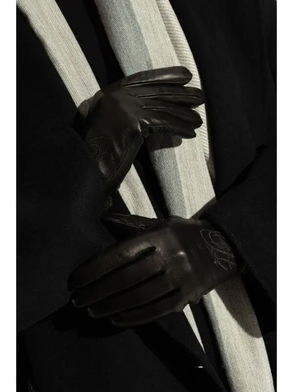 Emporio Armani Embroidered Leather Gloves
