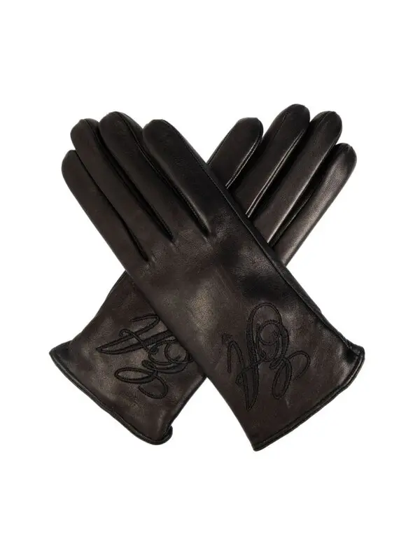 Emporio Armani Embroidered Leather Gloves