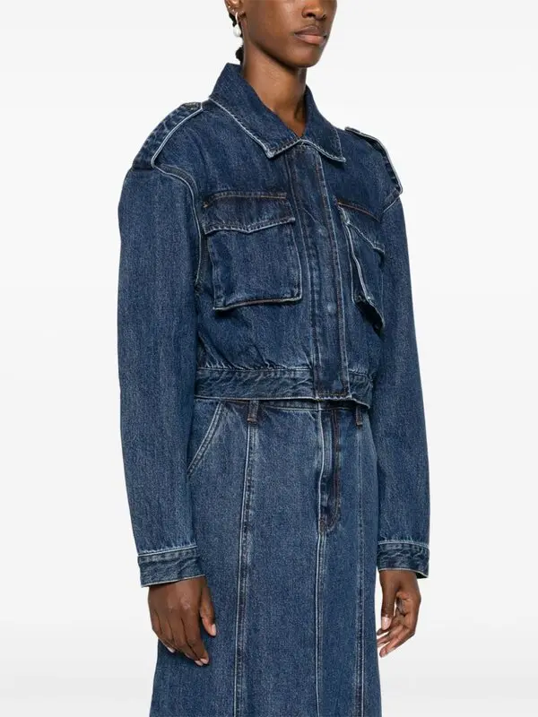 SELF-PORTRAIT Cropped Denim Jacket