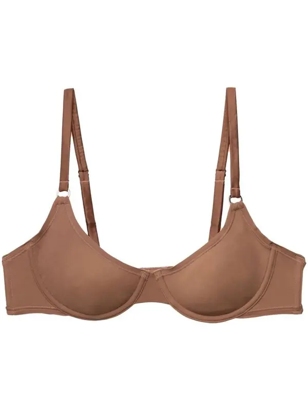 Fleur Du Mal Le Stretch Micro Demi Bra - Brown