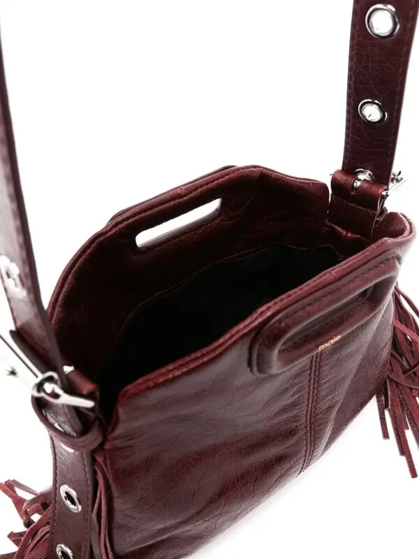 Maje Mini Miss M Leather Shoulder Bag - Red